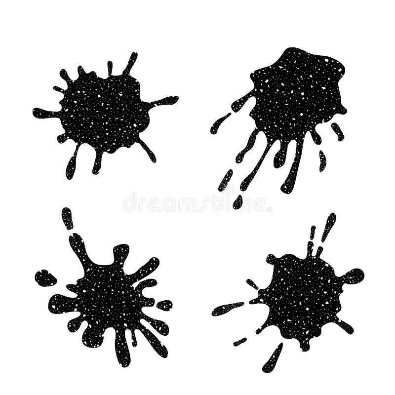 Abstract Textured Aged Spots Spots Blots Vector Illustrations Set ...