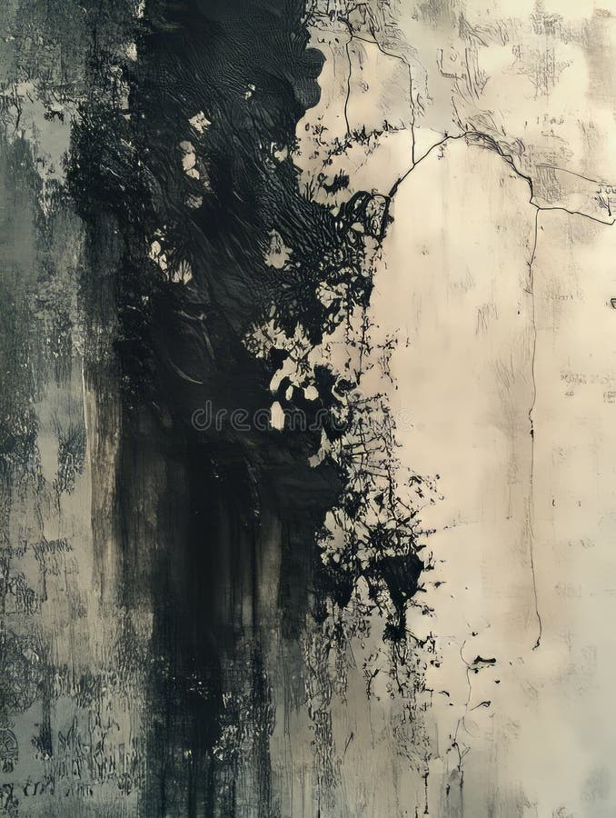 Abstract Textured Artwork with Bold Black and White Contrast Stock ...