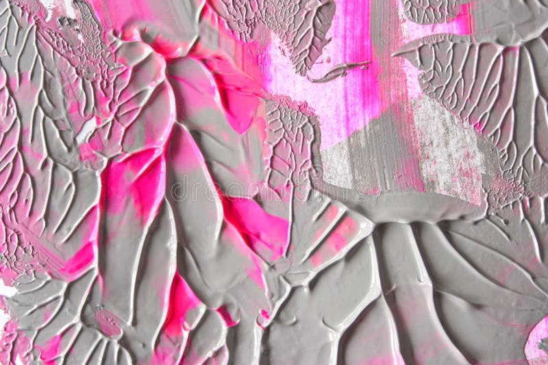 Abstract Textured Artwork with Pink and Gray Paint Layers Creating a ...