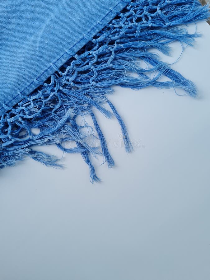 Abstract Textured Background of Blue Blanket Cloth Combined with White ...