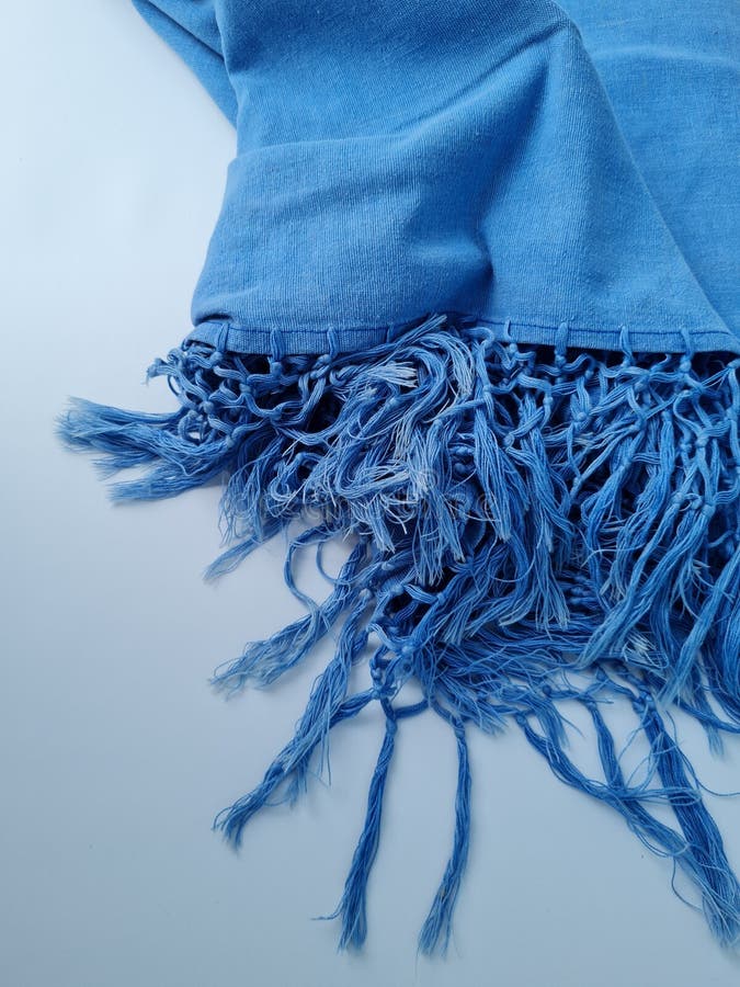 Abstract Textured Background of Blue Blanket Cloth Combined with White ...