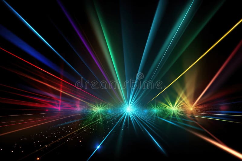 Abstract Textured Background with Colorful Light Rays and Laser Trails ...