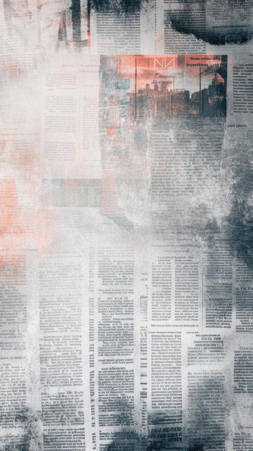 Abstract Textured Background with Overlapping Newspaper Articles Stock ...