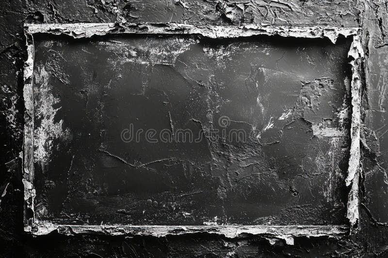 Abstract Textured Black Background with Rough White Border Frame ...
