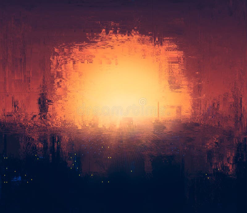 Abstract Textured City Building Silhouette at Susnet. Digital Art ...
