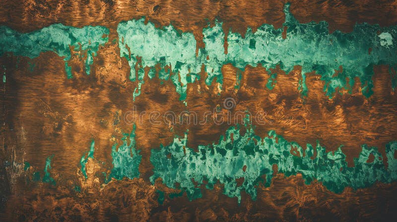Abstract Textured Copper and Green Oxidation Pattern with Irregular ...