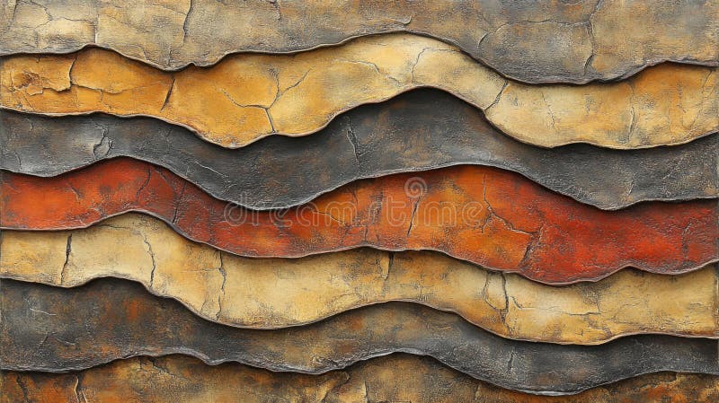 Abstract Textured Earth Tones Layered Painting Stock Illustration ...