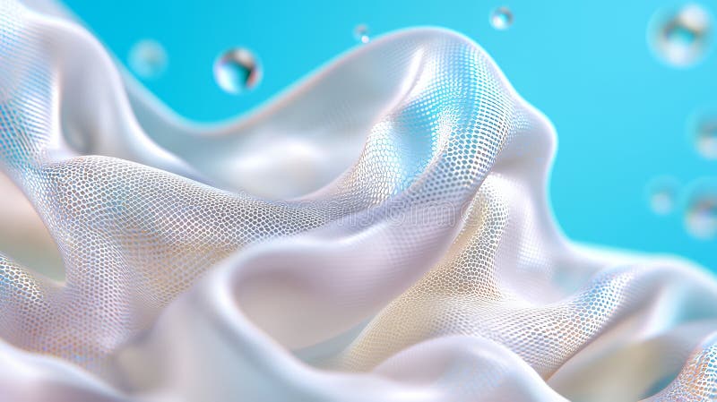 Abstract Textured Fabric with Bubbles Against Blue Backdrop Artful ...