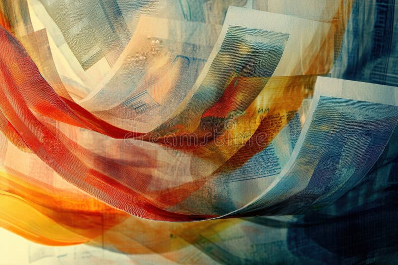 Abstract Textured Fabric with Overlapping Layers Stock Illustration ...