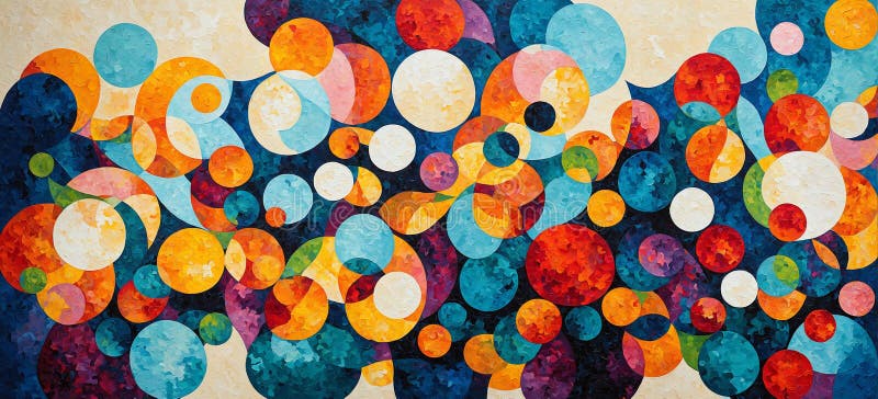 Abstract, Textured Illustration of Layered Shapes. Geometric, Organic ...