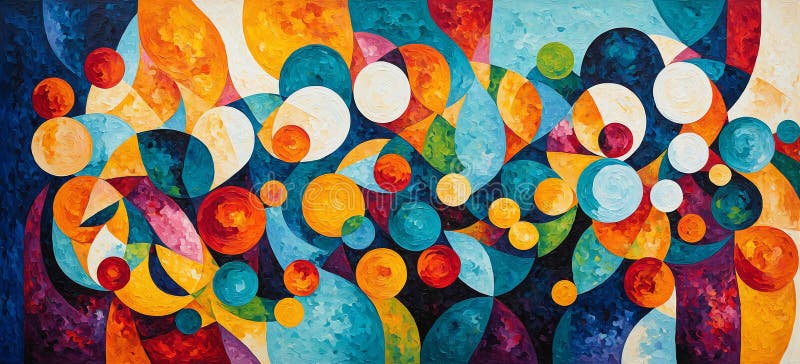 Abstract, Textured Illustration of Layered Shapes. Geometric, Organic ...