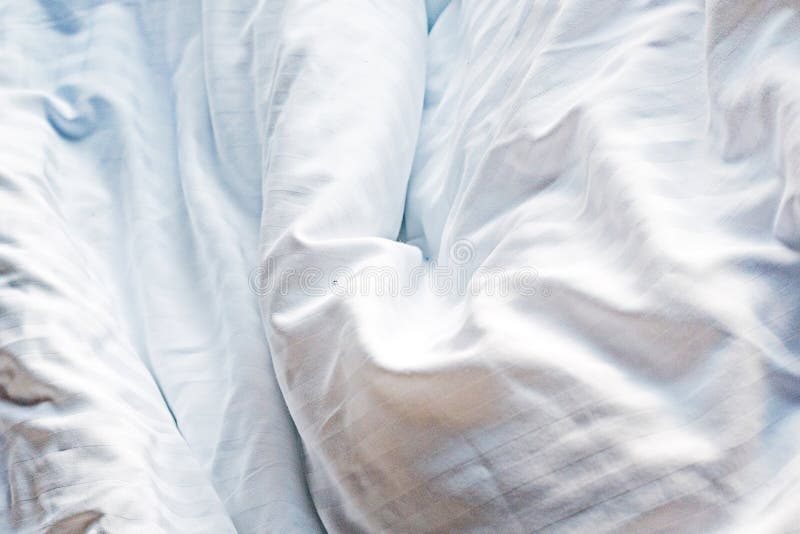 Abstract Textured Light Plain Background of Duvet Cover Fabric in Bed ...