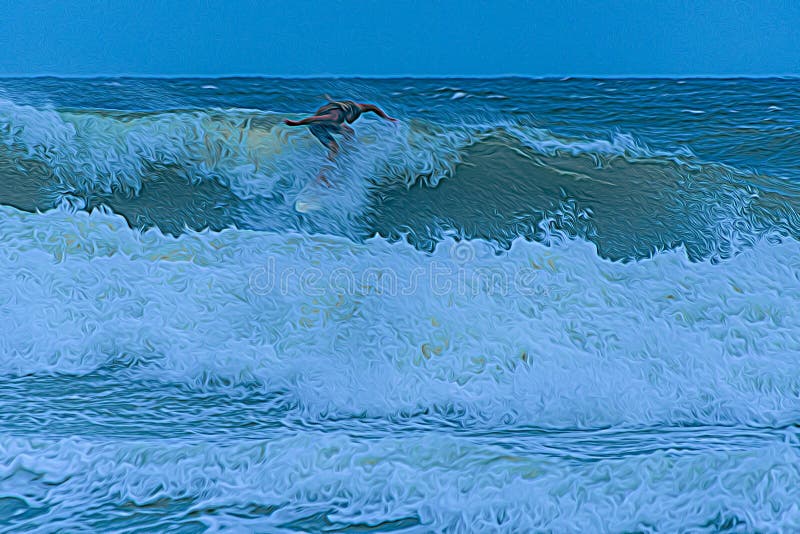 Abstract Surfer on a Wave stock image. Image of splashing - 201836685