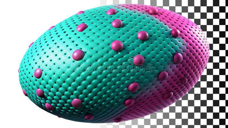 Abstract Textured Sphere with Teal and Pink Bumpy Sections View Png ...