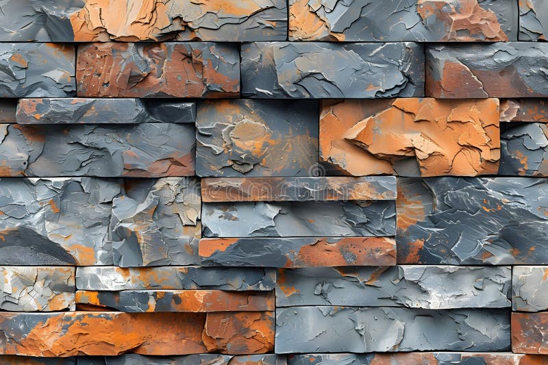 Abstract Textured Wall with Blue and Orange Patterns for Art and Design ...