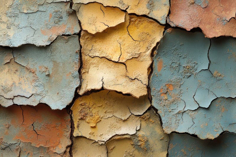 Abstract Textured Wall with Cracked Paint and Earthy Tones Stock Image ...