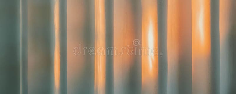 Abstract Textured Wall with Vertical Ribs and Warm Light Reflection ...