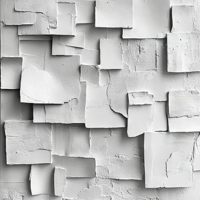 Abstract Textured White Plaster Wall with Geometric Patterns and ...