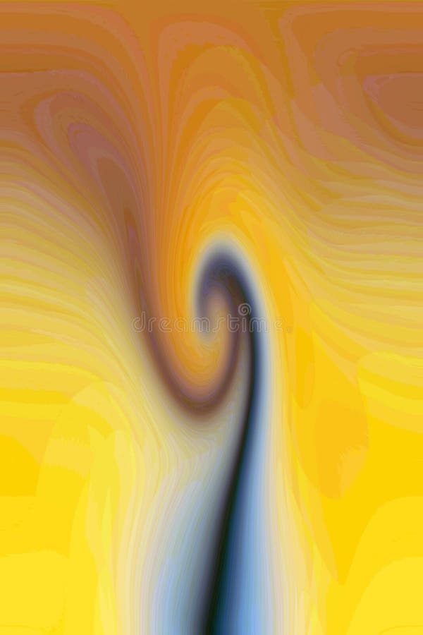 Abstract Textured Yellow Background and Fantasy Blue Swirl, Psychedelic ...