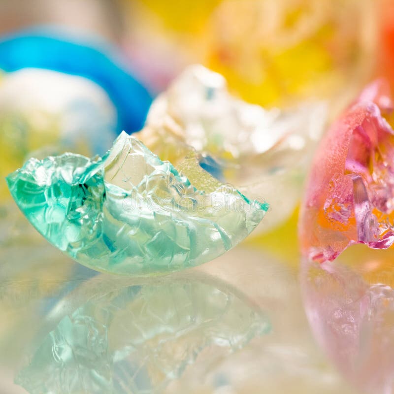 Abstract Textures and Patterns of Broken Jelly Balls Stock Image ...