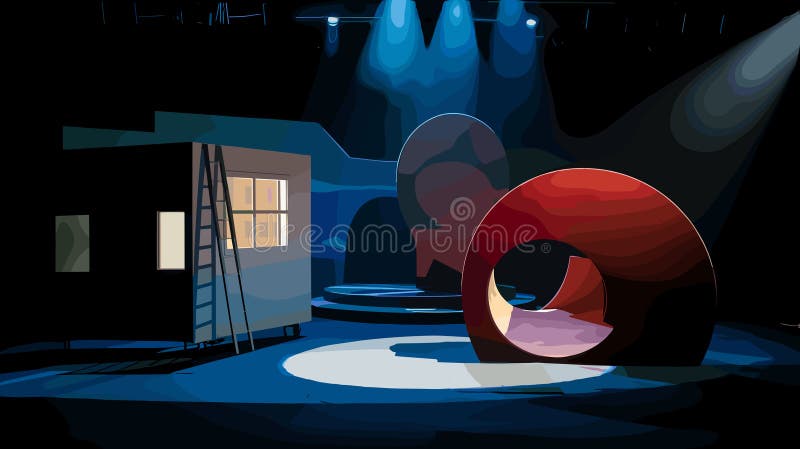 Abstract Theatrical Set Design with Dramatic Lighting Stock Vector ...