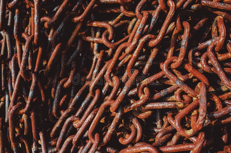 Abstract of Thick Rusty Chain Background Image with Vignette. Rusty ...