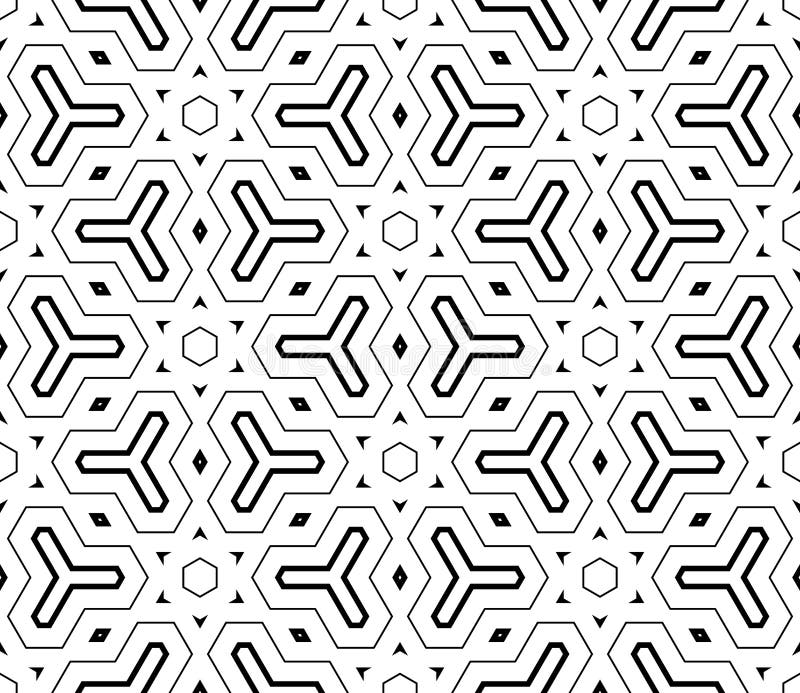 Abstract Thin Line Seamless Pattern. Linear Ornamental Geometric ...