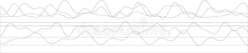 Abstract Thin Line Wave Patterns on White Background Stock Vector ...