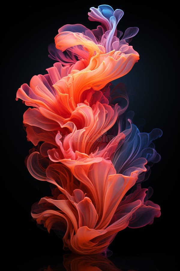 Abstract Thin Transparent Fabric Various Colors Flowing Delicate and ...