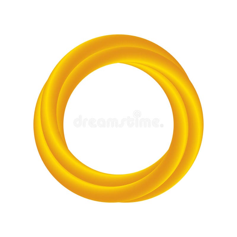 Abstract Thin Triple Golden Ring Frame on White Background Stock Vector ...