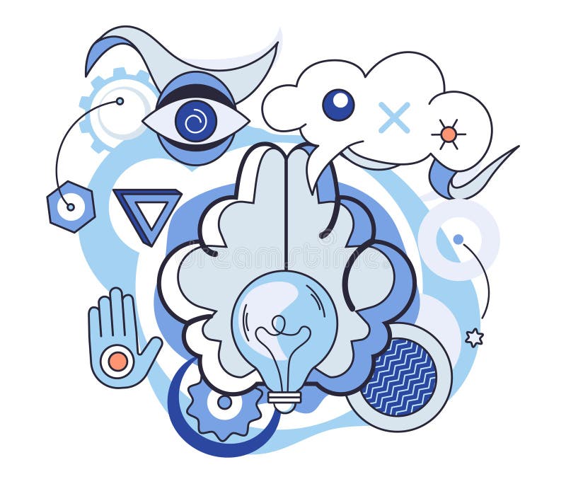 Creative Mind and Abstract Concepts Visualizing Thought Processes Stock ...