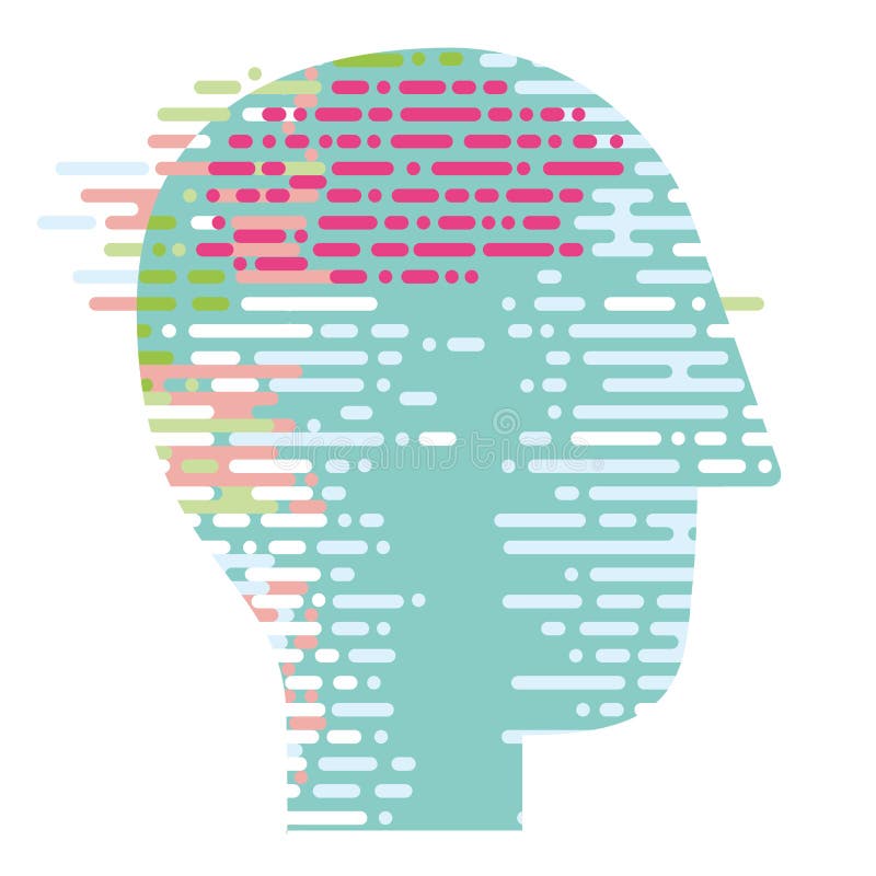 Abstract Thinking Head Symbol Stock Vector - Illustration of head, side ...