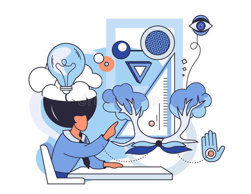 Conceptual Art of Abstract Thinking and Creativity Featuring Geometric ...