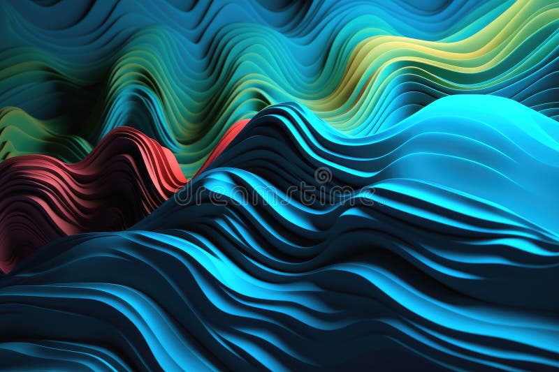 Abstract Three Dimensional Background with Soft Curves and Vibrant ...