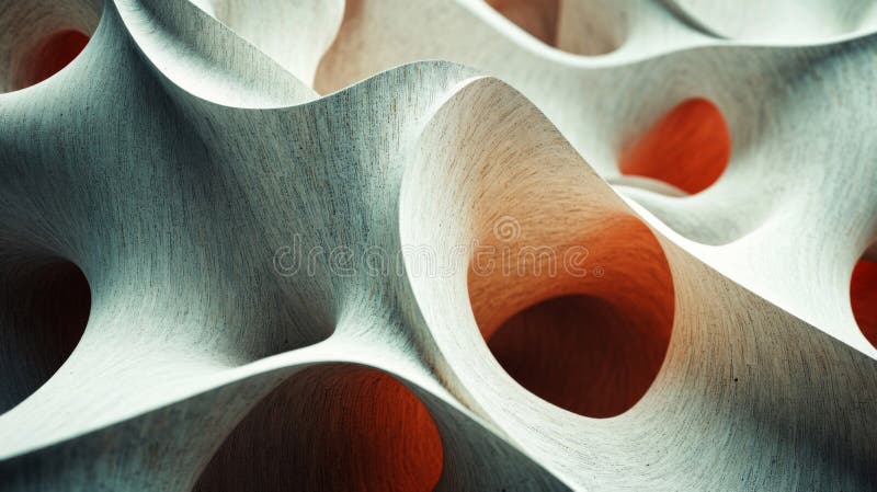 Abstract Three Dimensional Cellular Structure with Warm Lighting and ...