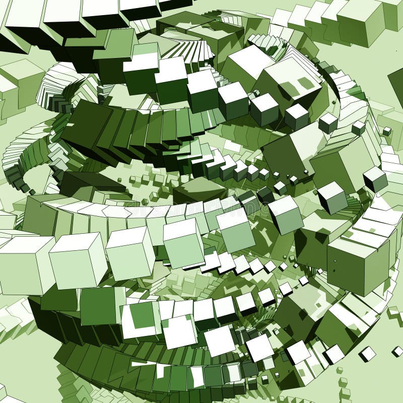 Abstract Three-dimensional Composition Stock Illustration ...