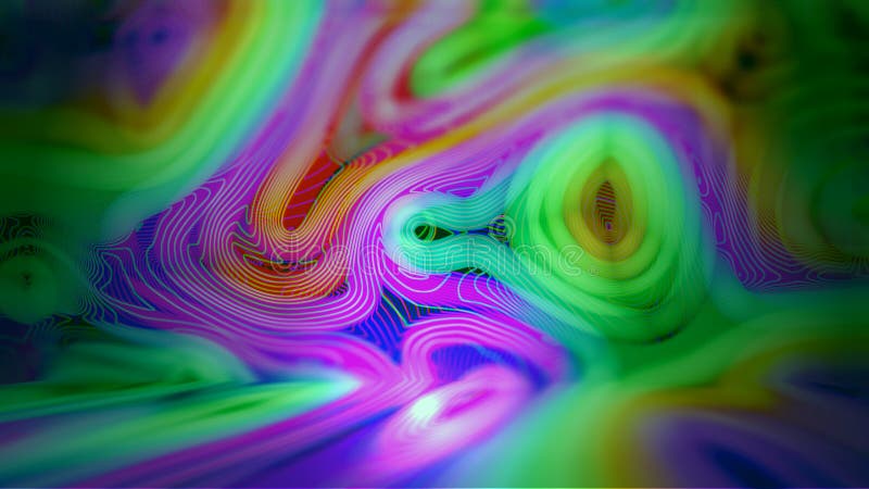 Abstract Three-dimensional Composition of Bright Neon Spots of a ...