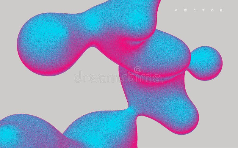 Abstract Three-dimensional Composition in Dotwork Style. Pointillism ...