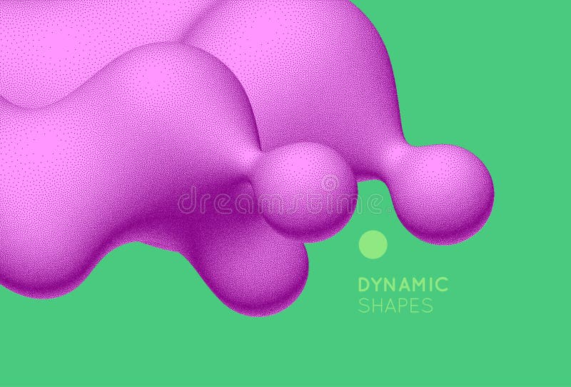 Abstract Three-dimensional Composition in Dotwork Style. Pointillism ...