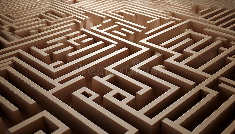 Abstract Three Dimensional Maze Design with Nobody, Creating a Pattern ...