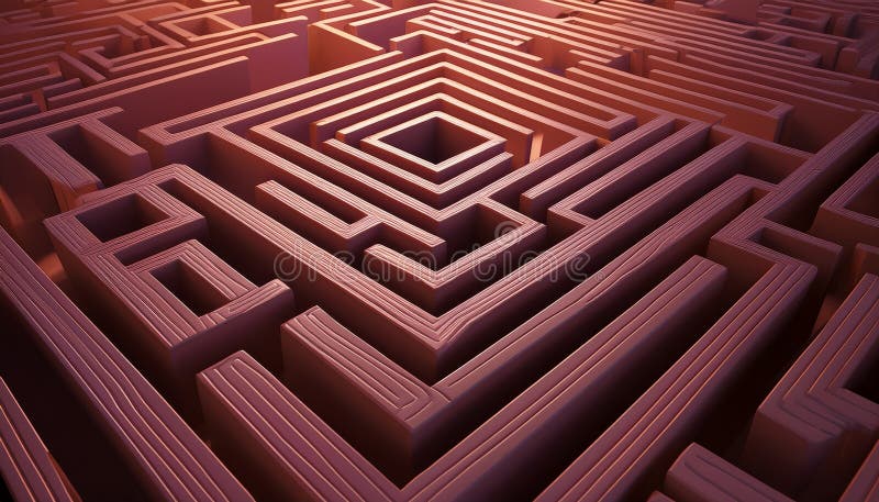 Abstract Three Dimensional Maze Design with Nobody, Creating a Pattern ...