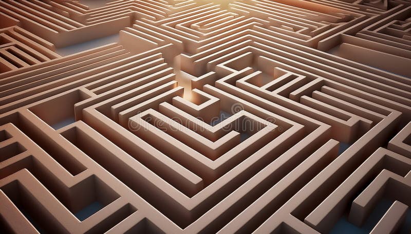 Abstract Three Dimensional Maze Design with Nobody, Creating a Pattern ...