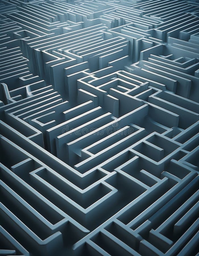 Abstract Three Dimensional Maze Design with Nobody, Creating a Pattern ...