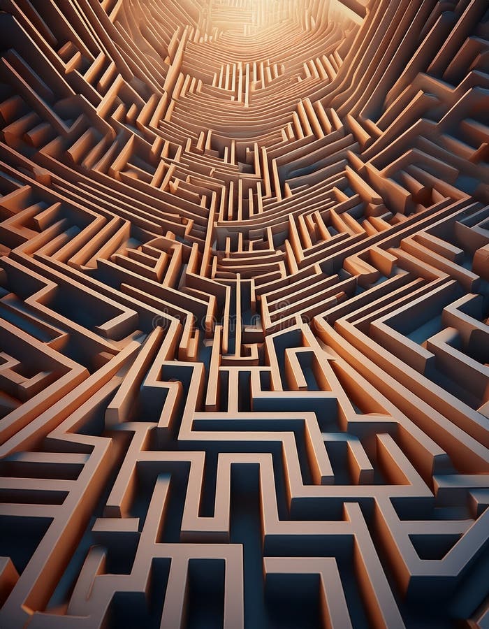 Abstract Three Dimensional Maze Design with Nobody, Creating a Pattern ...
