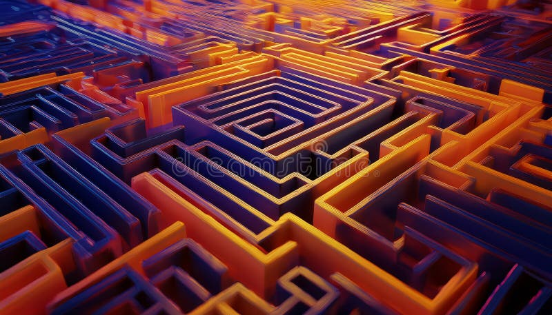 Abstract Three Dimensional Maze Design with Nobody, Creating a Pattern ...