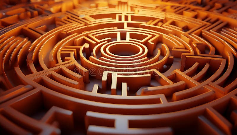 Abstract Three Dimensional Maze Design with Nobody, Creating a Pattern ...