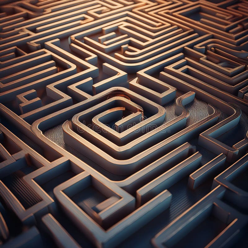 Abstract Three Dimensional Maze Design with Nobody, Creating a Pattern ...