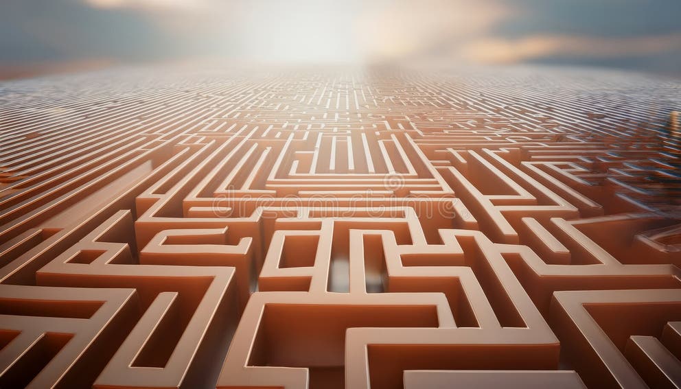 Abstract Three Dimensional Maze Design with Nobody, Creating a Pattern ...