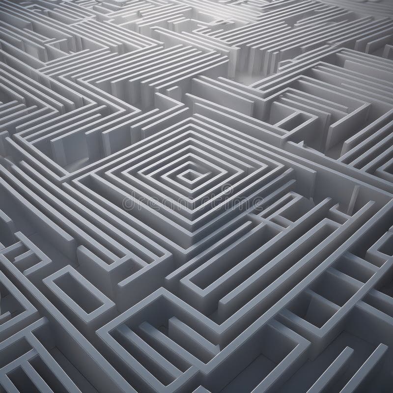 Abstract Three Dimensional Maze Design with Nobody, Creating a Pattern ...