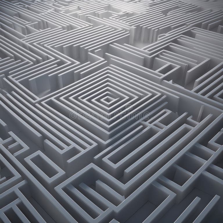 Abstract Three Dimensional Maze Design with Nobody, Creating a Pattern ...